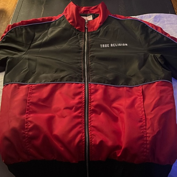 True Religion | Jackets & Coats | Red Lack Windbreaker | Poshmark